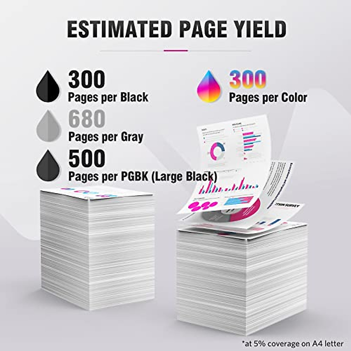 Allwork Compatible PGI-270XL CLI-271XL Ink Cartridge Replacement for Canon 270XL 271XL use for Pixma MG7720 TS9020 TS8020 MG7700 Printer (1 PGBK 1 Black 1 Gray 1 Cyan 1 Magenta 1 Yellow) 6 Pack