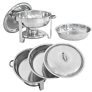 Nova Microdermabrasion Chafing Dish Buffet Set of 4, 5QT Stainless Steel Chafing Dishes for Buffet Food Warmer for Parties Catering Event with Food Water Pan, Fuel Holder