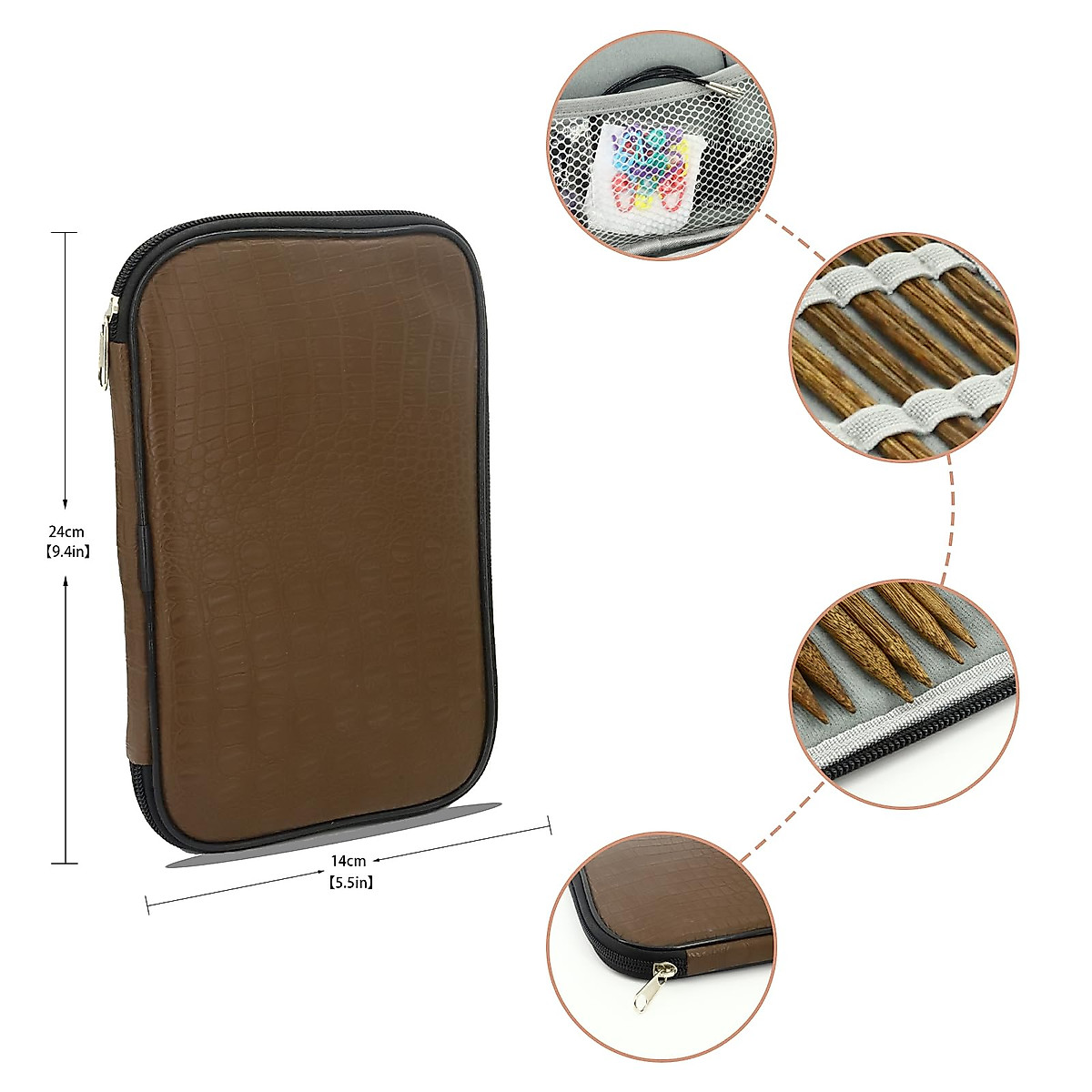 Ruidi 13 Pair Wing-Wood Round Interchangeable Loop Knitting Needle Set