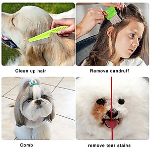 Lamoutor 7Pcs Pet Flea Comb Fine Tooth Comb and Pet Stainless Steel Combs for Dogs Cats Pet