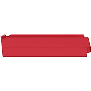 Akro-Mils 30158 Plastic Nesting Shelf Bin Box, (18-Inch x 8-Inch x 4-Inch), Red, (12-Pack)