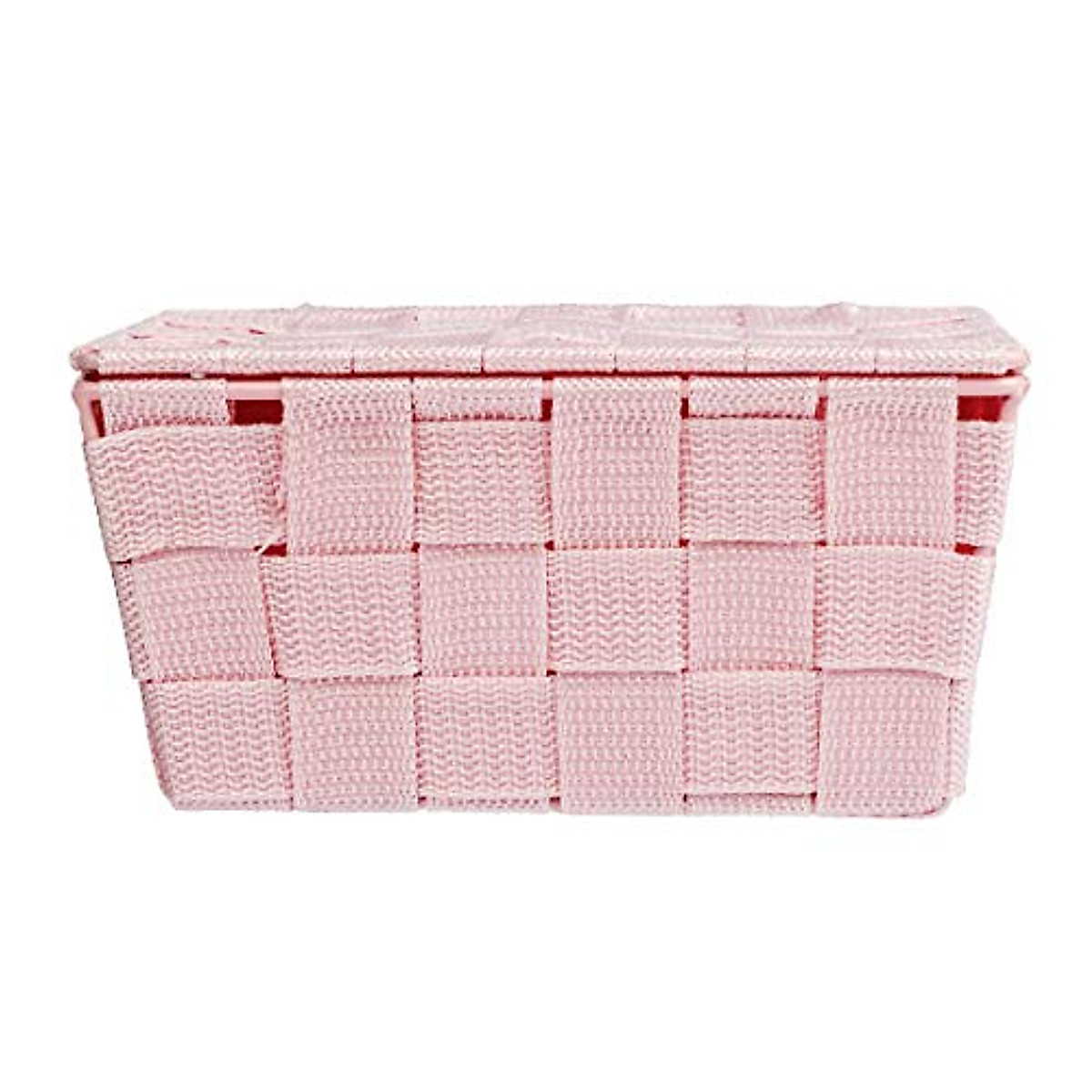WENKO Storage Basket Adria with lid in Pink, PP, 19 x 14 x 10 cm