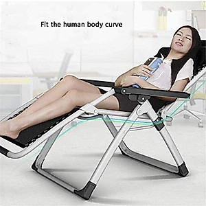 XZGDEN Lightweight Camping Chairs Garden Loungers Folding Chair Deck Chair Sunloungers,Patio Lounger Chair for Outdoor Beach Camping Chair Support 440lbs (Color : Black)