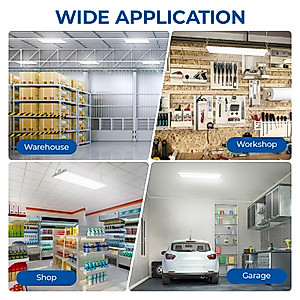 CINOTON 4FT 210W LED Shop Light with 28350LM,0-10V Dimmable Linear High Bay Lighting with 5000K120-277V 135LM/W Commercial Bay Lights for Garage Office Warehouse Workshop Factory UL Listed 10 Pack