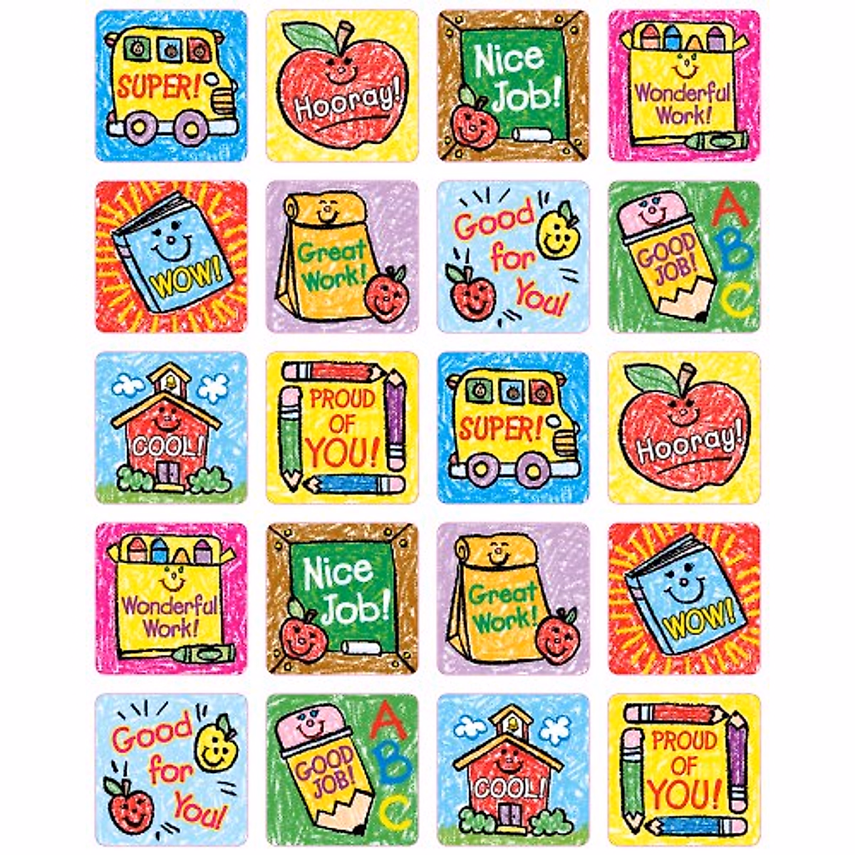 Carson Dellosa 120 School Days Stickers for Kids Classroom, 6 Sheets of Kid-Drawn Stickers for Kids Classroom Rewards, Prize Box for Classroom, Motivational Stickers & Reward Stickers School Supplies
