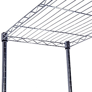 Baisha 5 Tier Rolling Storage Shelves Metal Wire Shelving Unit, Heavy Duty Commercial Grade Shelf, Height Adjustable Organizer Rack for Garage Kitchen Office, 36 L x 14 W 65 inch H (Chrome) (XM-206)