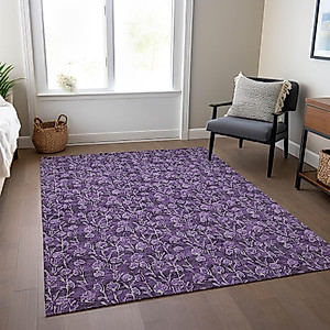 Addison Rugs Chantille ACN692 Purple 3' x 5' Indoor Outdoor Area Rug, Easy Clean, Machine Washable, Non Shedding, Bedroom, Entry, Living Room, Dining Room, Kitchen, Patio Rug