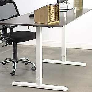 VIVO Electric Stand Up Desk Frame Workstation with Memory Touch Pad, Single Motor Ergonomic Standing Height Adjustable Base, White, DESK-V102EW