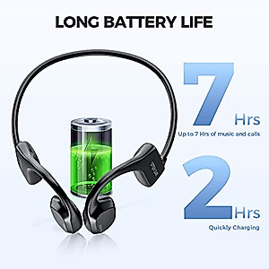 Hyyeosd Bone Conduction Swimming Headphones, Bluetooth Earbuds Waterproof Wireless Open Ear Headphones Built-in 16GB Ultra Light Headset for Swimming Running Sports Driving Fitness