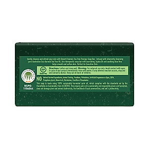 Desert Essence Tea Tree Therapy Cleansing Bar Soap - 5 Ounce - Pack of 4 - Therapeutic Skincare - All Skin Types - Jojoba Oil - Aloe Vera - Palm Oil - Moisturizes Face and Body