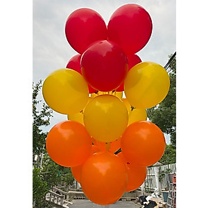 JODIDI 60 Pcs 12-Inch Latex Balloons in Yellow, Orange, and Red - Perfect for Thanksgiving Day, Valentine's Day, Graduations, Birthday, Fall Celebrations,Baby Shower, and Party Decorations