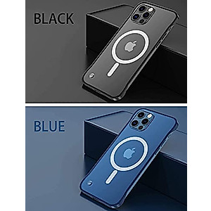 COMBOMTEK Slim Case for iPhone 12 Pro Max Compatible with Magsafe, Ultra Thin Frameless Case with Mag Safe Qi Wireless Charging