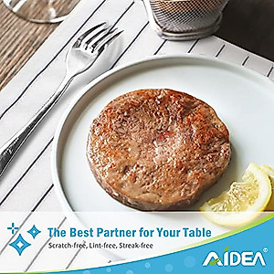 AIDEA Dish Towels-8Pack, 15”x25”, Super Soft and Absorbent, Multi-Purpose Microfiber Kitchen Towels for Home, Kitchen-White/Grey