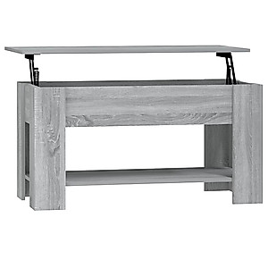 QJBSAVVA Coffee Table Gray Sonoma 39.8"x19.3"x20.5" Engineered Wood,Nightstand Industrial Tables Side Tables Sofa Table Suitable for Meeting Rooms, Reception Rooms, Offices