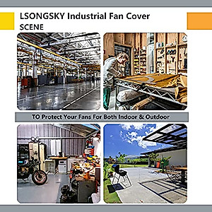 LSongSKY Industrial Fan Cover 2 Pack,Suitable for 30 Inch Wall Mount Fan,Industrial Pedestal Fan in the Warehouse,Shop, Garage,and Workspace,Waterproof & Dustproof 600D Oxford,Black