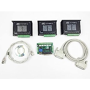 Davitu Motor Driver - CNC Router Kit,TB6600 3 Stepper Motor Driver Controller kit 5A one 5 Axis breakout board for 23 motors