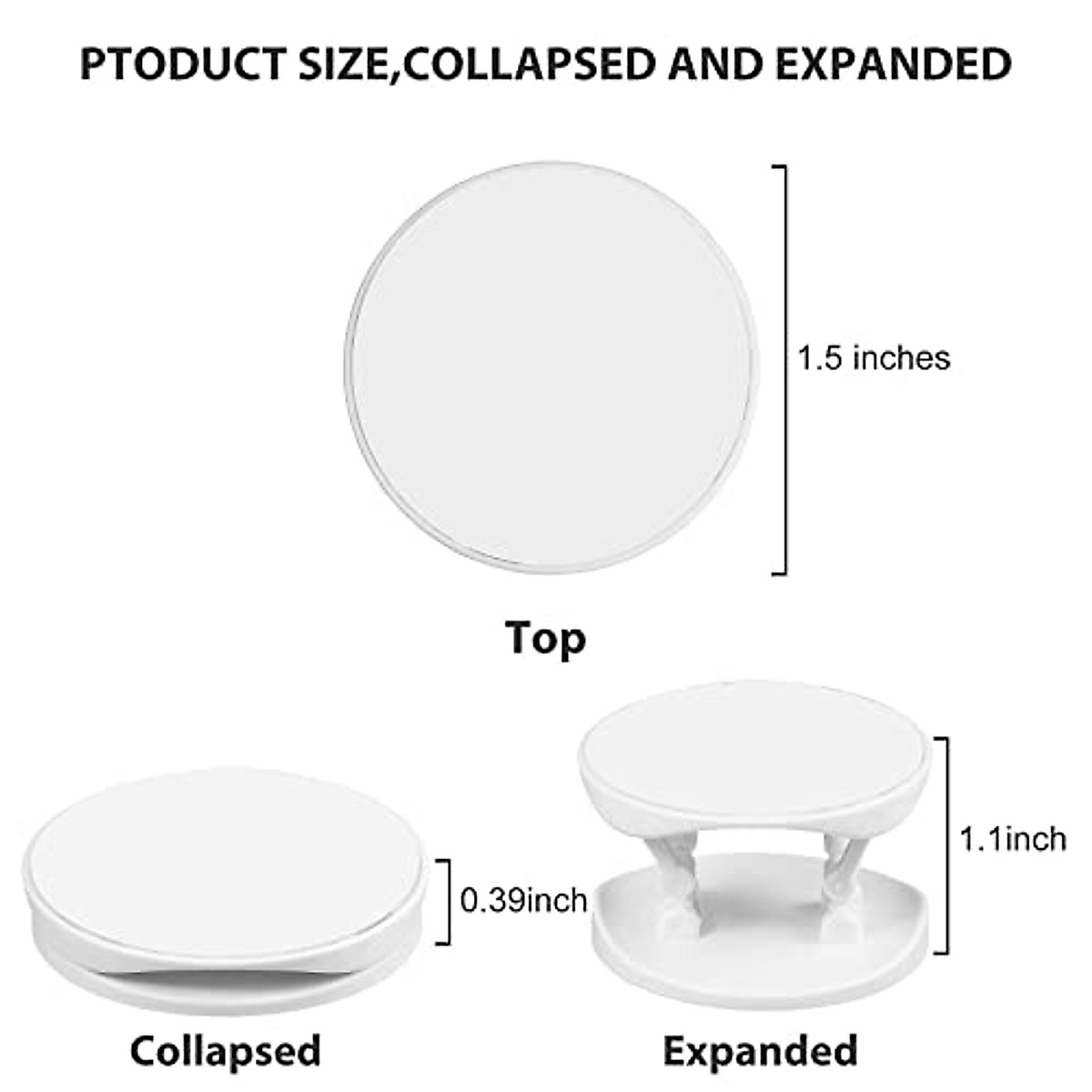 30 Phone Grip Holder with Double-Sided Sticker Phone Finger Expanding Stand Holder for Almost Phones Cases (Black, White)