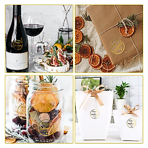 joycraft 500Pcs Thank You Stickers, 1.5 inch Gold Foil Round Clear Stickers, Thank You for Celebrating with Us Stickers, Personalized Gift Stickers for Envelope Seals, Gift Wrapping, Gift Bags