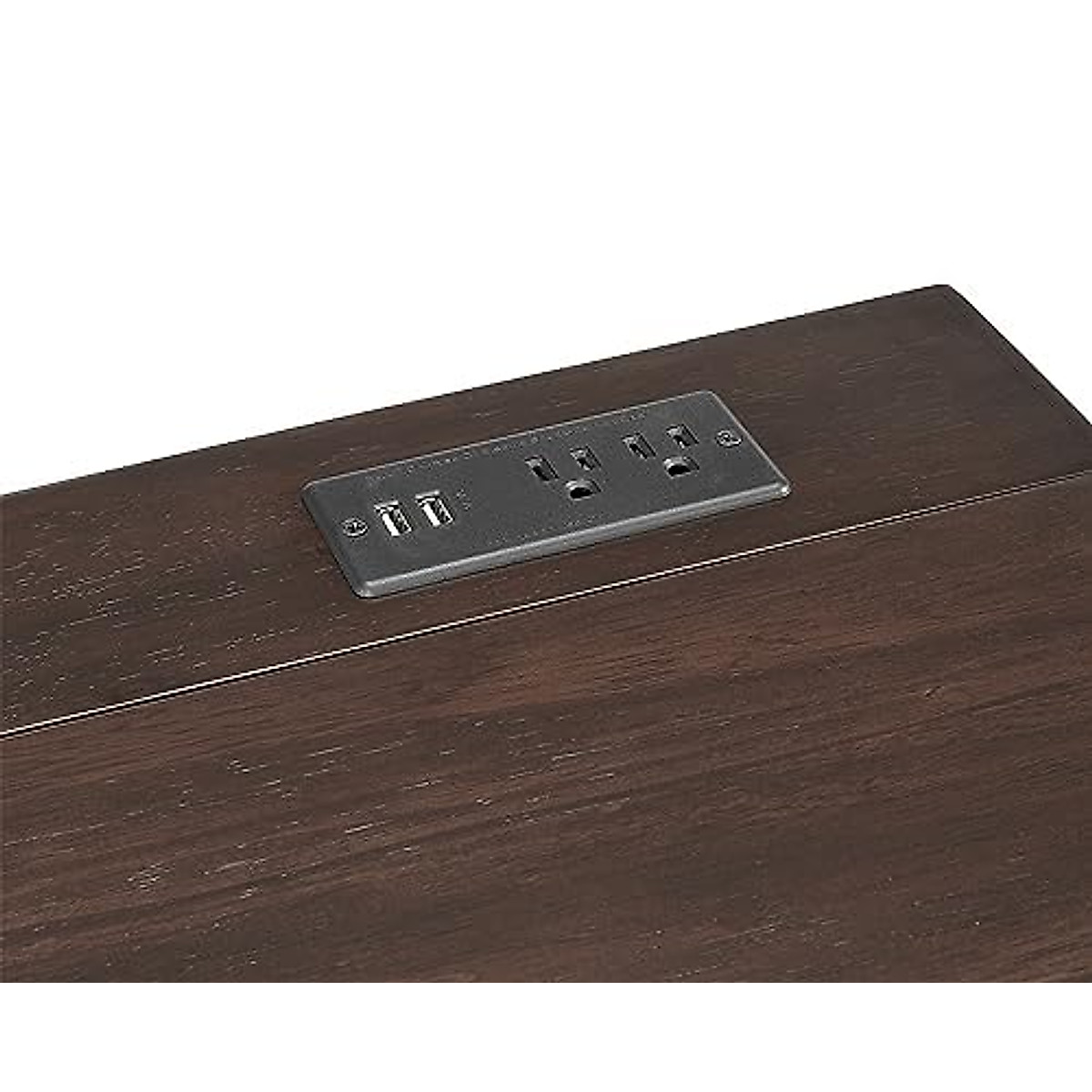 Stakmore Folding Desk with Built in 100V outlet and USB, Espresso Finish
