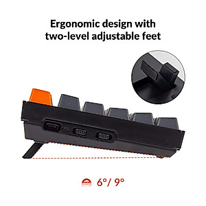 Keychron K10 Full Size Layout Bluetooth Wireless/USB Wired Mechanical Gaming Keyboard for Mac with Gateron G Pro Red Switch/Multitasking/RGB Backlight 104 Keys Computer Keyboard for Windows Laptop