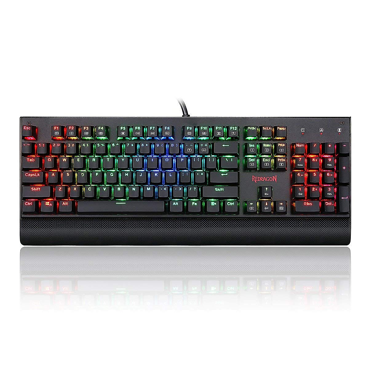 Redragon K557 RGB Backlit Mechanical Gaming Keyboard with Blue Switches, Aluminum Base, Anti-ghosting 104 Keys