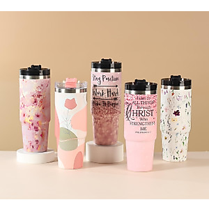 Beuty Floral 30 oz Tumbler with Lid And Straw,Stainless Steel Vacuum Insulated Travel Mug,Reusable Water Bottle Vacuum Travel Coffee Mug Cup,Gifts For Women Girls,Personalized Design Rose Gift Box