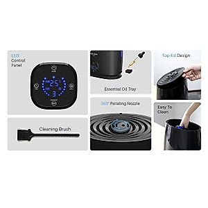 Okaysou Humidifiers, 6L Smart Humidifier and Diffuser for Bedroom Large Room W/Remote Control, Filterless, 50 Hour Top Fill Cool Mist Humidifiers with Humidistat for Babies, Plant, Sleep Mode, Timer