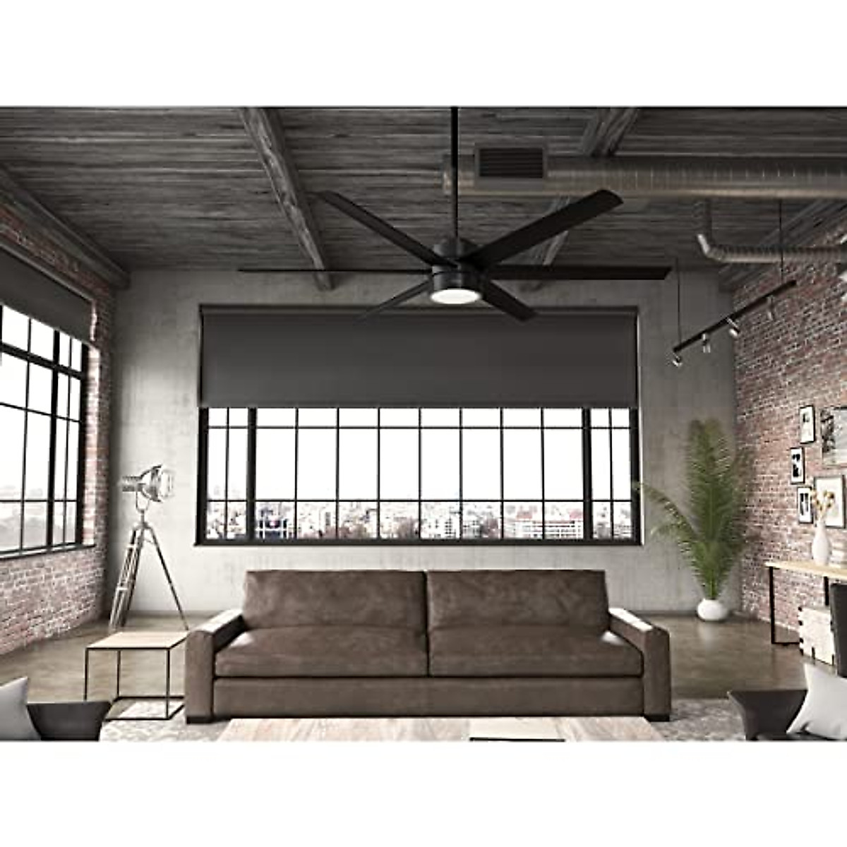 Hunter Fan Company 59628 Solaria Ceiling Fan, 72", Matte Black