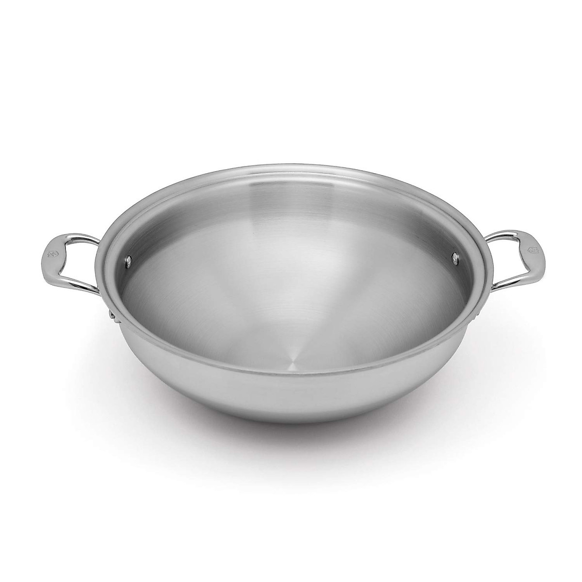 Heritage Steel 13.5 Inch Wok with Lid - Titanium Strengthened 316Ti Stainless Steel Pan with 5-Ply Construction - Induction-Ready and Fully Clad, Made in USA