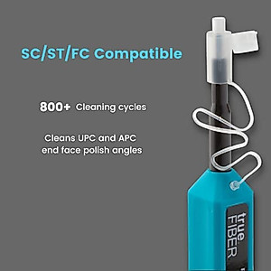 trueFIBER Fiber Optic Dual Position Pen Click Cleaner, SC/ST/FC 2.50mm, UPC/APC Connector Ferrules, 800+ Push Cleans, 1 pc
