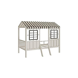 Little Seeds Rowan Valley Forest Loft Bed, Grey/Taupe, Twin