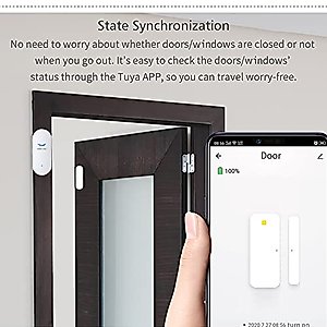 SEHOMY 2 Pack WiFi Door Sensor Detector Smart, Wireless Window Sensor Real-time Alarm Compatible with Alexa Google Assistant, Home Security Door Open Contact Sensor for Bussiness Burglar Alert
