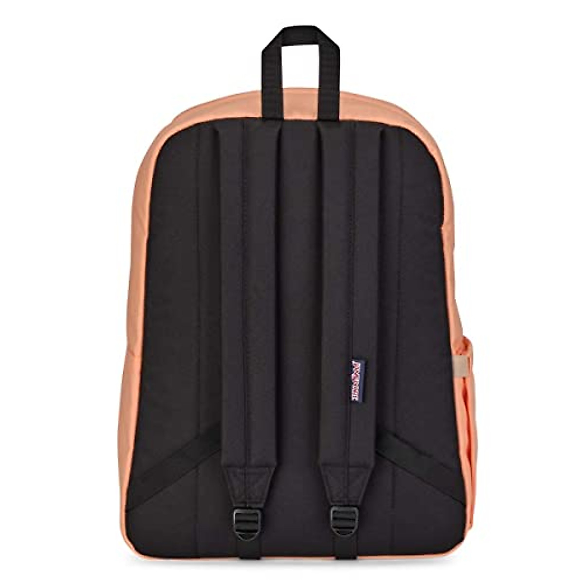 JanSport Superbreak Plus Backpack - Work, Travel, or Laptop Bookbag with Water Bottle Pocket, Peach Neon