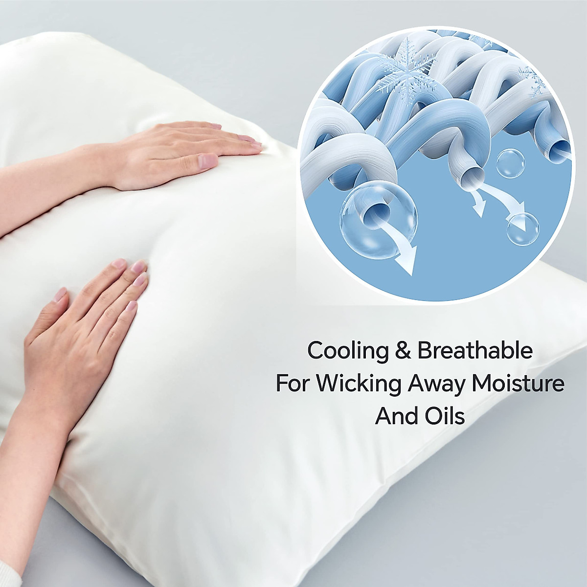 BEDELITE White Pillow Cases Queen Size Set of 2, Rayon Derived from Bamboo，Cooling Pillow Cases for Hot Sleepers & Night Sweats, Breathable and Silky Soft Envelope Pillowcases, 20"x30"