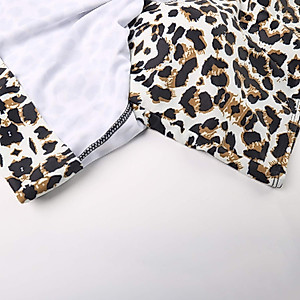 OMKAGI Women Ruffle Bikini Swimsuit Plus Size Racerback High Waisted Tankini Set(XXX-Large,Leopard-Black)