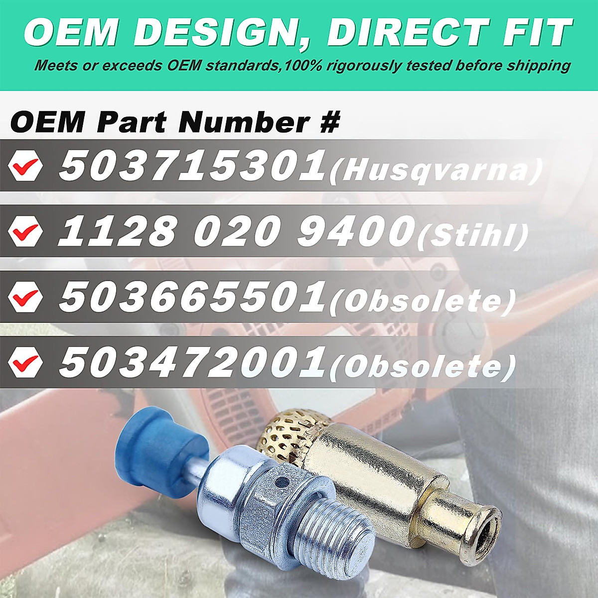 Decompression Valve for Stihl MS260 MS290 MS360 MS381 MS390 MS660 Chainsaw, ADEFOL Decompression Valve + Fuel Filter Replacement Parts Compatible with Husqvarna 362 365 371 372 372XP and More