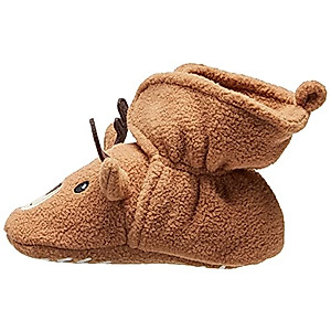 Hudson Baby Unisex Cozy Fleece Booties, Reindeer, 12-18 Months
