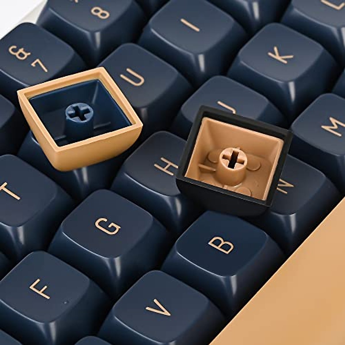 Fogruaden PBT Blue Samurai Keycaps, 163 Keycap Set Double Shot Keycaps, CSA Profile, Custom Keycaps for Cherry Gateron MX Switches Mechanical Keyboard