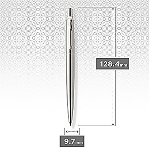 Parker Jotter Stainless Steel Ballpoint Pen, Medium Point, Black Ink