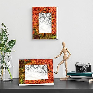 Gublec 4x6 Frame for Wall Decor Red Maple Tree Wood Photo Frame with High-Clarity Plexiglas Picture Frames for Farmhouse Living Room Office Desk