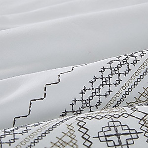 Superior Burlington 100% Cotton Duvet Cover Set with 1 Pillow Sham, Embroidered White Duvet Cover with Pintucked Details - Twin/Twin XL