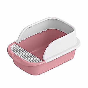 HONGFEISHANGMAO Cat Box Pet Toilet Cat Bedpans Cat Dog Tray Sandbox Home Plastic Anti Splash Bedpan Cats Litter Box Cat Dog Clean Toilet Supplies Cat Furniture (Color : Pink, Size : 31.2x13.7x44.3CM)