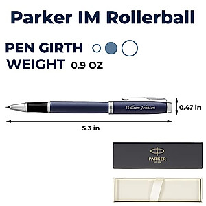 Dayspring Pens Engraved Parker Pen | Personalized PARKER IM Matte Blue Rollerball Gift Pen with Case. Custom Engraved and Shipped in one Business Day Fast.