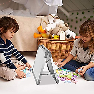 Small Dry Erase White Board – Magnetic Desktop Foldable Whiteboard Portable Mini Easel Double Sided on Table Top with Holder for Kids Drawing, Teacher Instruction, Memo Board