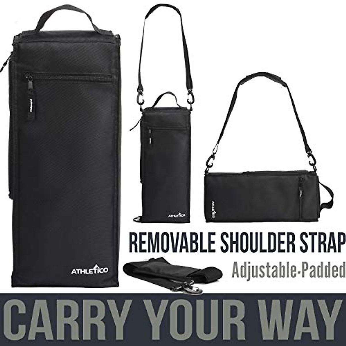 Athletico Golf Cooler Bag - Soft Sided Insulated Cooler Holds a 6 Pack of Cans or Two Wine Bottles (Black)