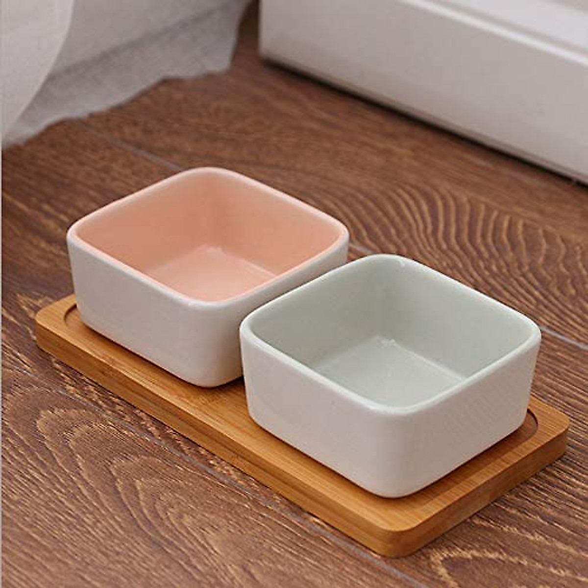 FUUIE Bowls for Food and Water Pet Bowl/Pet Universal/Ceramic/Orange Gray Blue/Bite and Anti-Turnover Easy to Clean