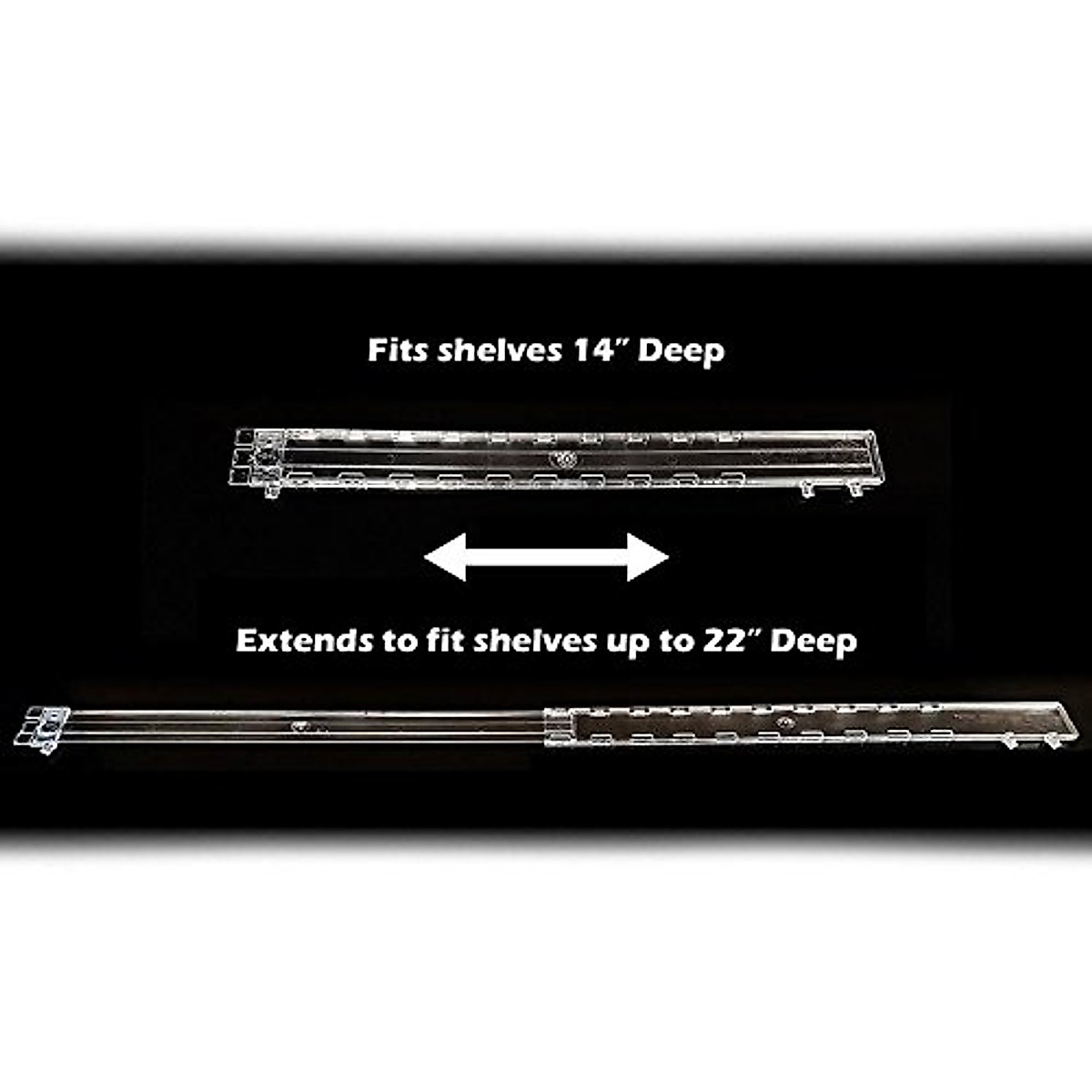 Adjustable Gondola Shelf Dividers - Retracting Item Organizer for Shelves 14" to 22" D - 50 Pack