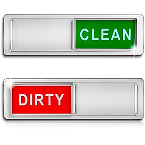 Dishwasher Magnet, Clean Dirty Sign Indicator for Dishwasher Easy to Read and Strong Slide for Changing Signs, Sleek and Convenient Design, Heavy Duty Magnet with Optional Stickers