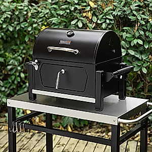 Grills House Portable Charcoal Grill with Two Side Handles, Compact Outdoor Charcoal Grill for Travel, Picnic, Tailgate, and Campsite Cooking, CD1519-SC, Black