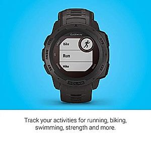 Garmin Instinct Solar, Solar-Powered Rugged Outdoor Smartwatch, Built-in Sports Apps and Health Monitoring, Graphite (Renewed)